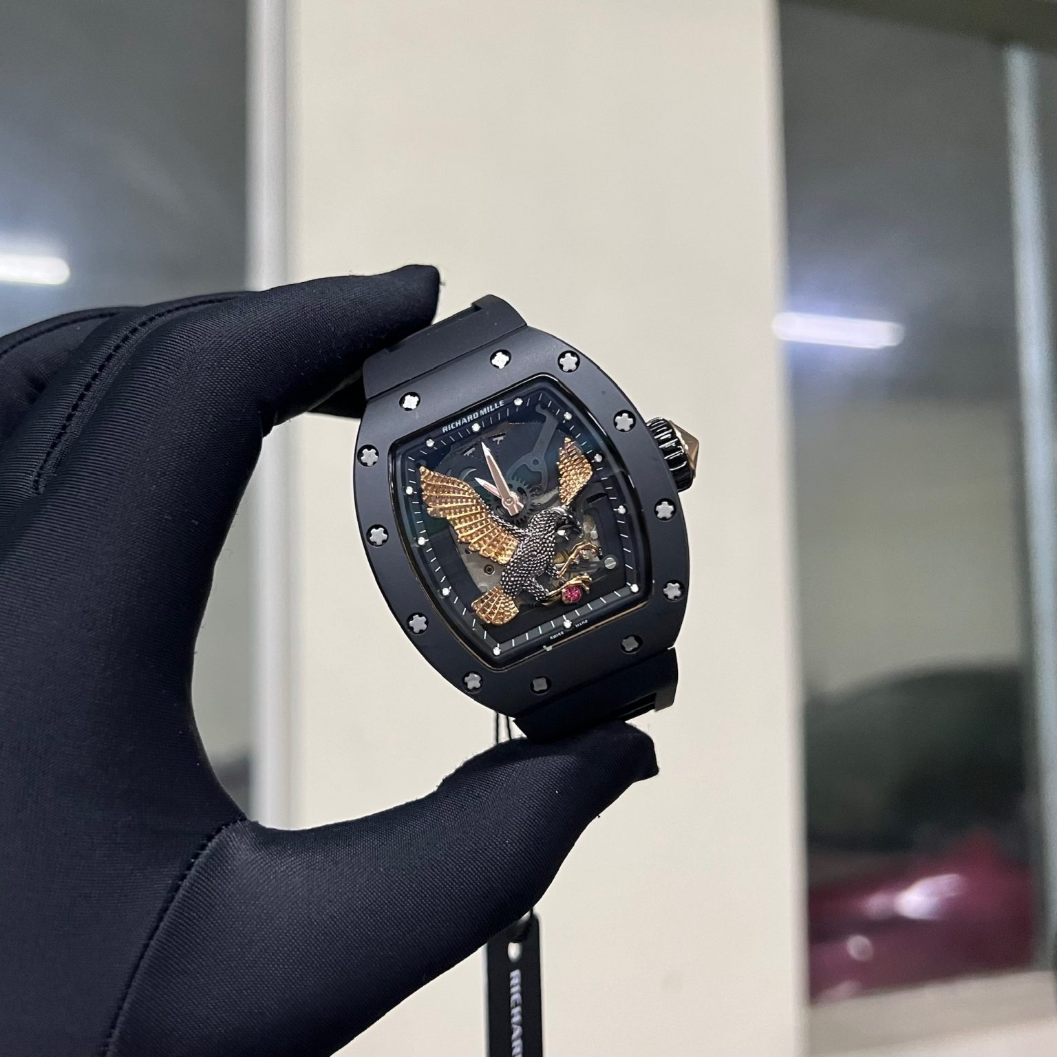 Đồng Hồ Richard Mille RM 5702 Falcon Black Gold FullSet Tourbillon ...